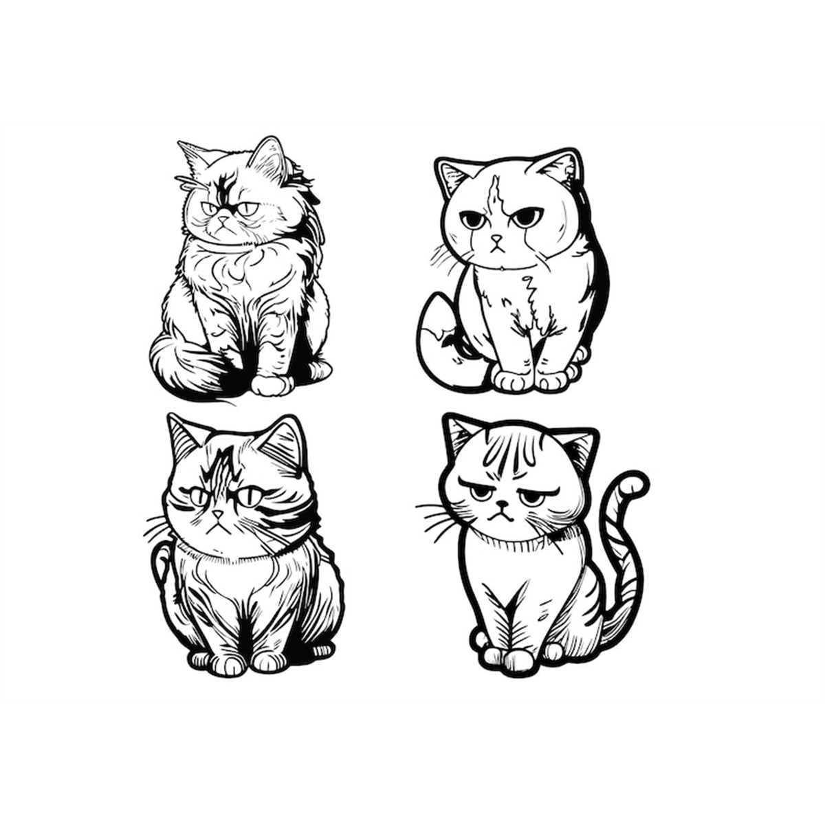 ANGRY CAT SVG, Cat Clipart, Cute Angry Cat Svg Cut Files for - Inspire ...
