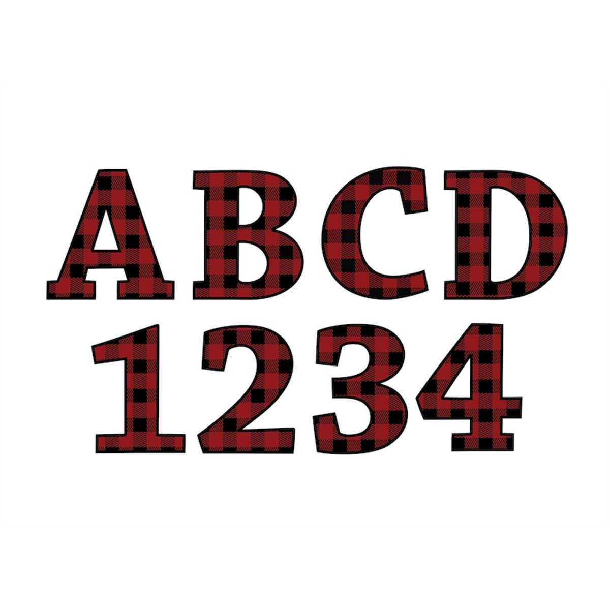 BUFFALO PLAID ALPHABET and Numbers Svg Files, Buffalo Plaid - Inspire ...