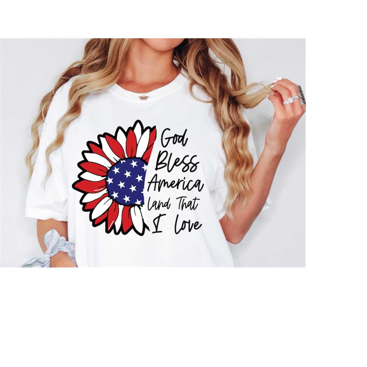 God Bless America Svg, Red White and Blue Sunflower Svg, 4th | Inspire ...
