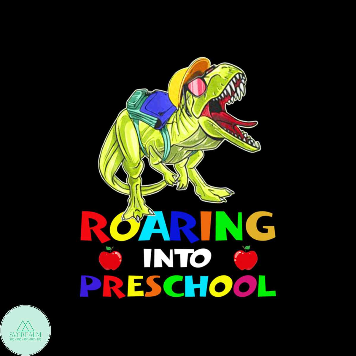 Back to school png, dinosaur roaring into preschool, first d | Inspire ...