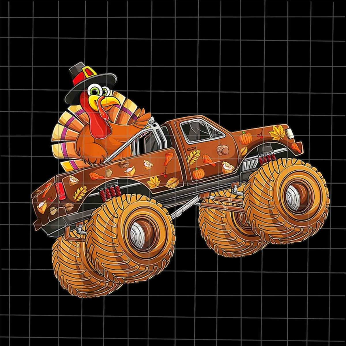 Turkey Riding Monster Truck Png, Monster Truck Thanksgiving | Inspire ...
