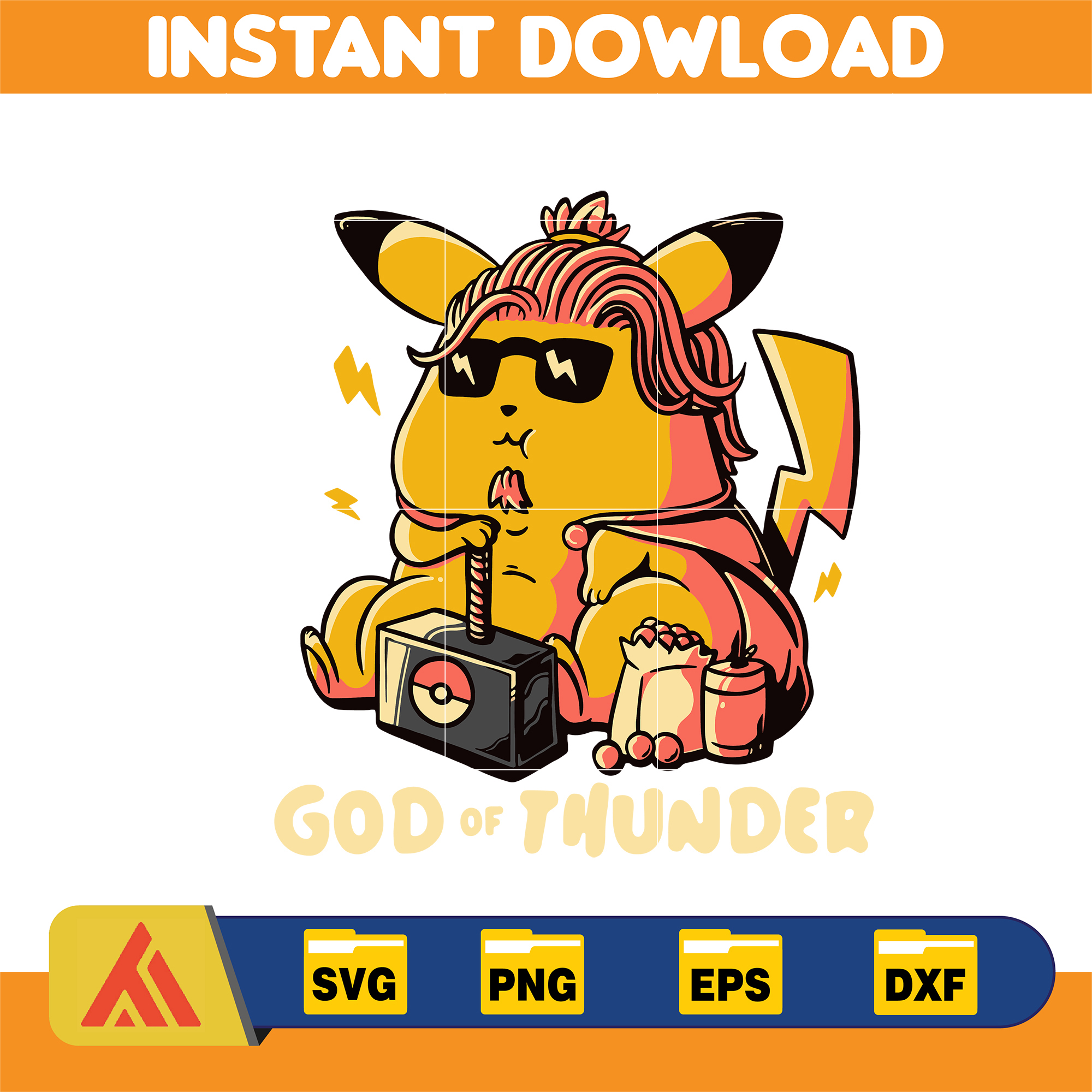 Pikachu God Of Thunder svg, png, dxf, Instant Download | Inspire Uplift