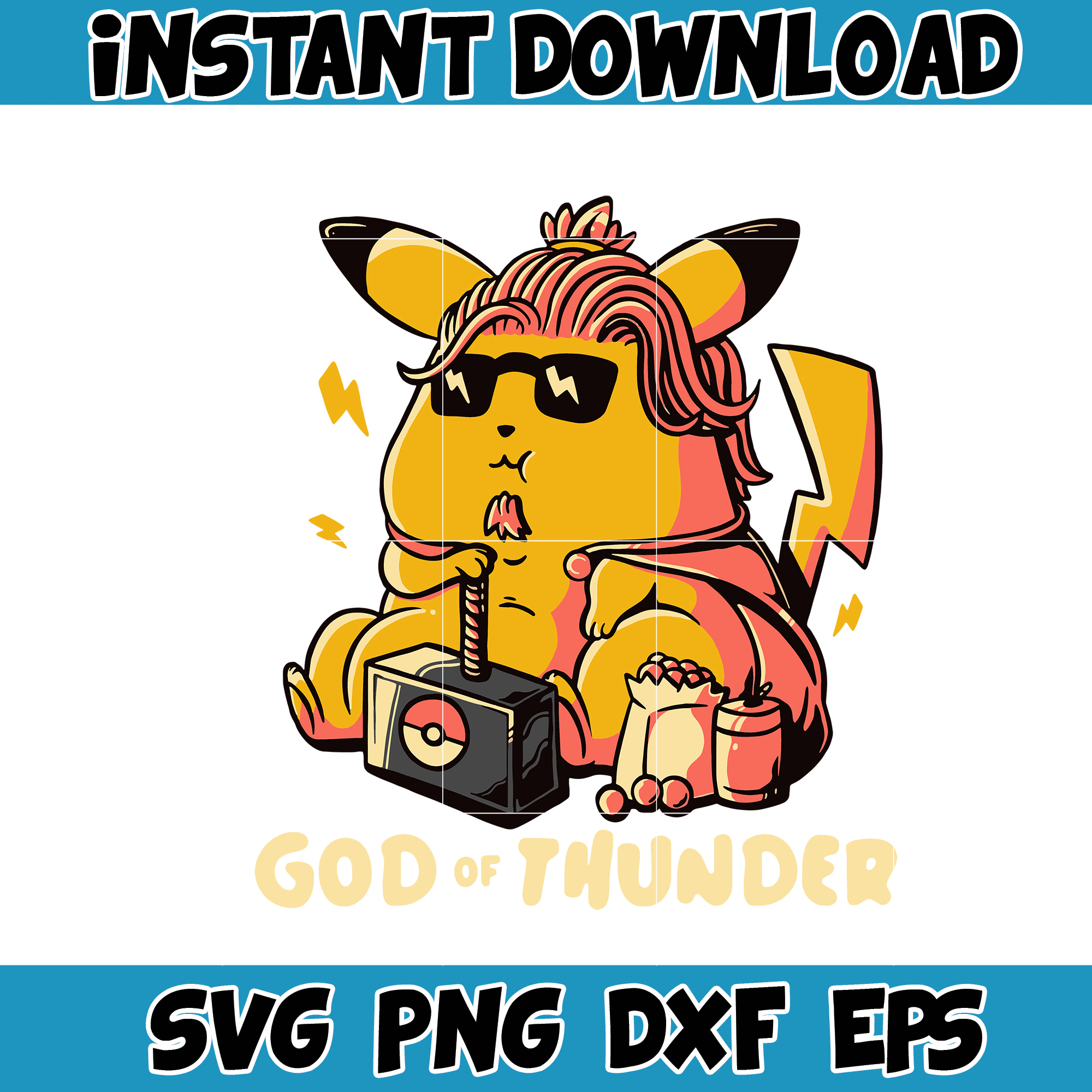 Pikachu God Of Thunder svg, png, dxf, Instant Download | Inspire Uplift