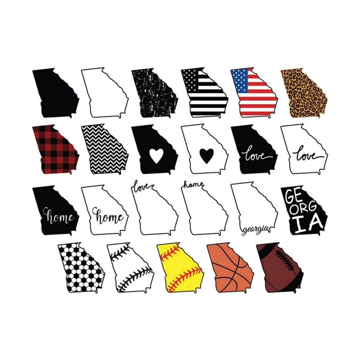 GEORGIA STATE SVG Bundle, Georgia State Clipart, Georgia sta - Inspire ...