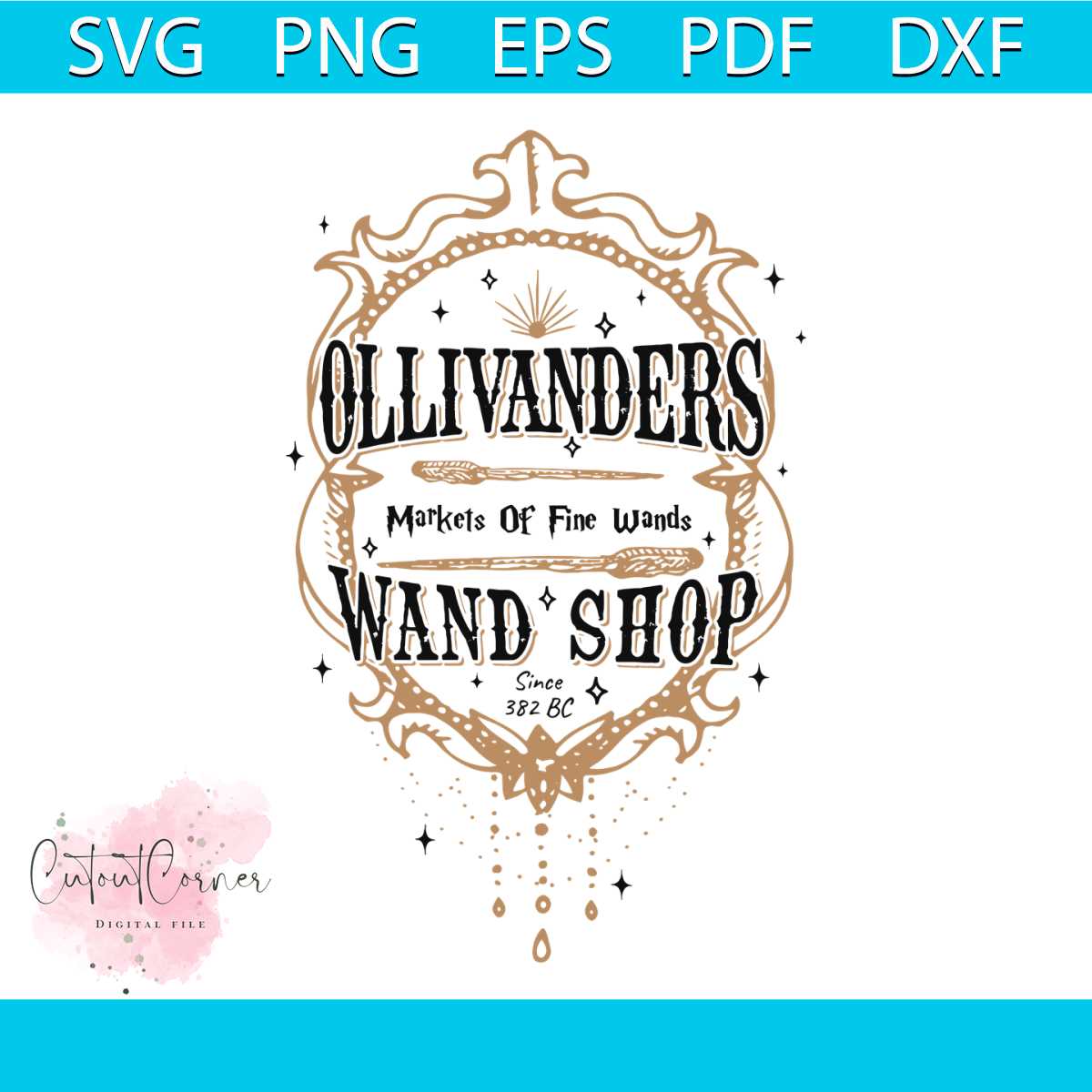 Wizard Book Shop SVG Ollivanders Wand Shop SVG Digital File | Inspire ...