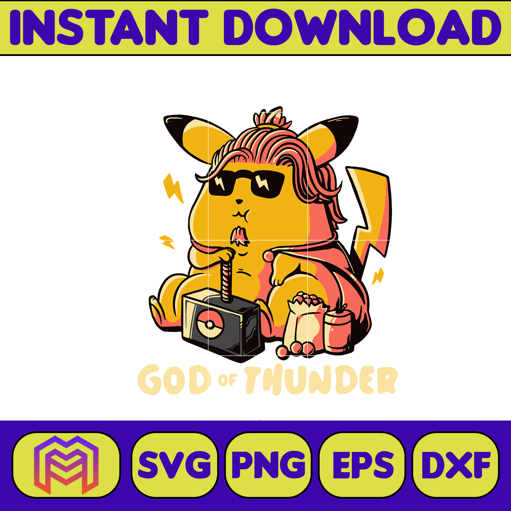 Pikachu God Of Thunder svg, png, dxf, Instant Download | Inspire Uplift