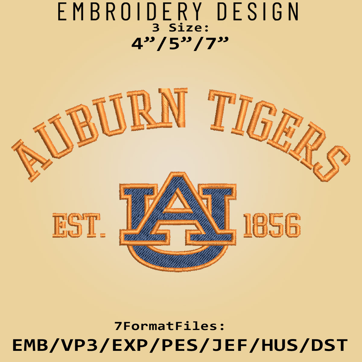 Auburn Tigers embroidery design, NCAA Logo Embroidery Files, | Inspire ...