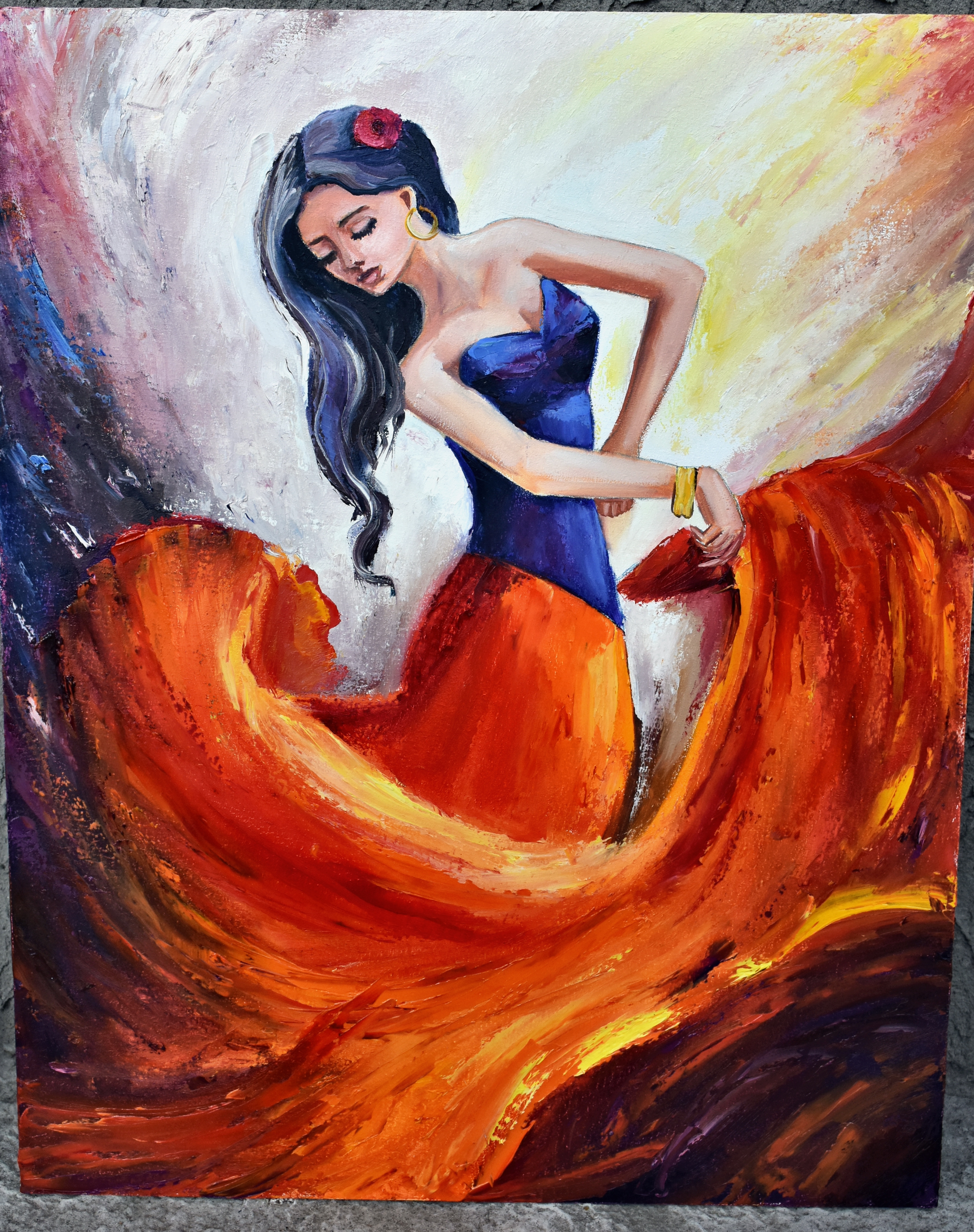 Girl in a bright dance.. Oil painting for a cozy interior. O | Inspire ...