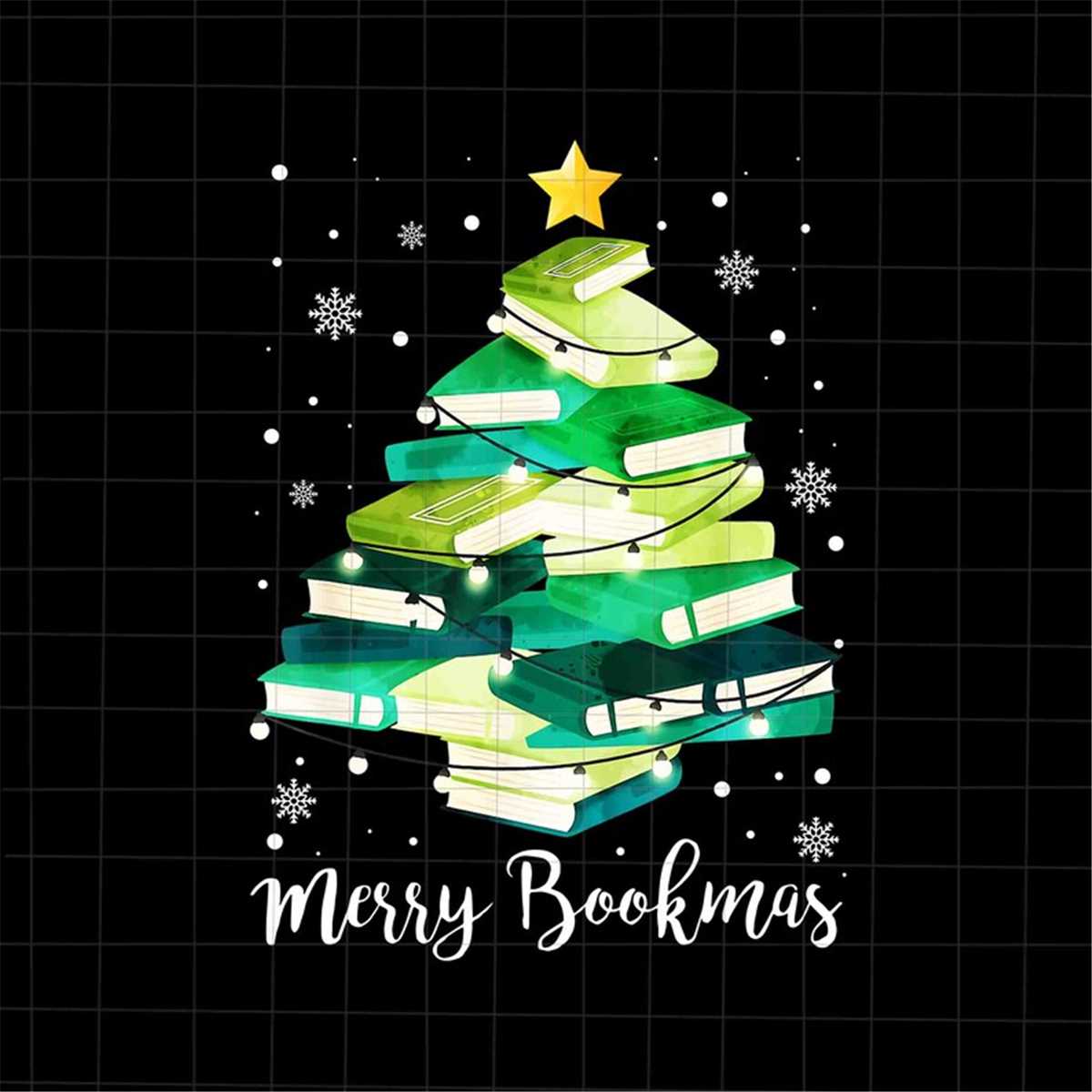 Merry Bookmas Tree Png, Reading Lover Christmas Png, Bookmas | Inspire ...