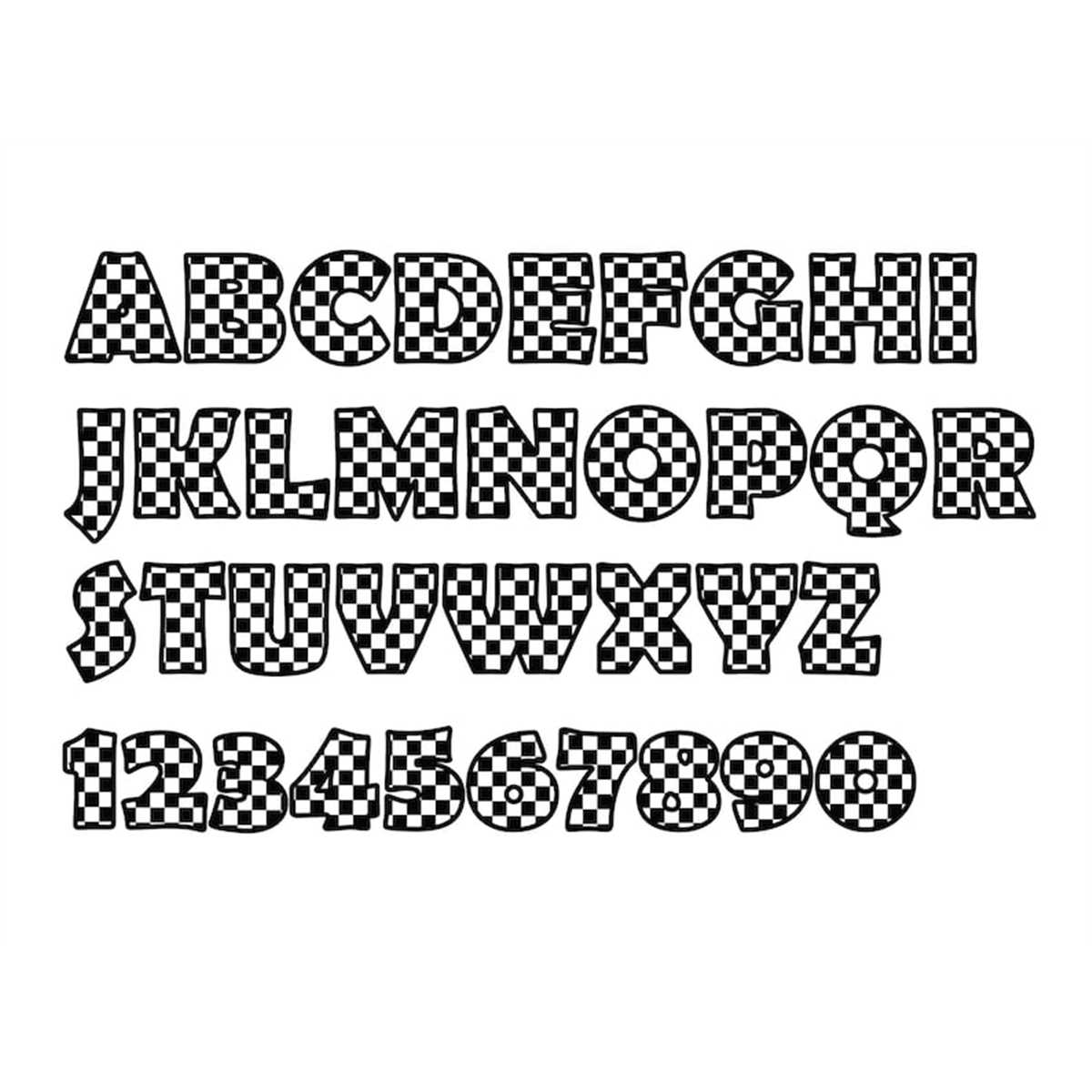 CHECKERED ALPHABET and Numbers SVG Files, Checkered Alphabet | Inspire ...
