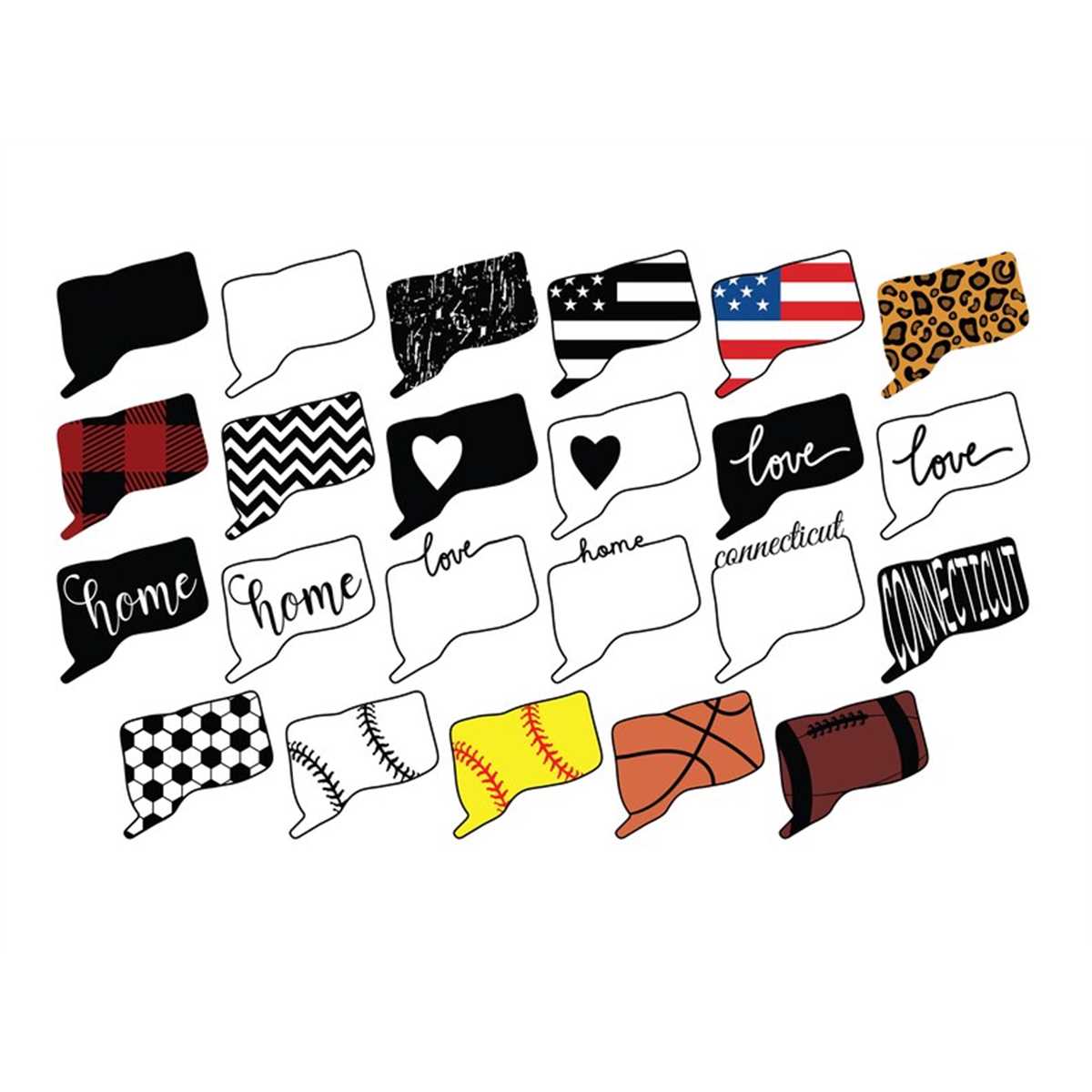 CONNECTICUT STATE SVG Bundle, Connecticut State Clipart, Con - Inspire ...