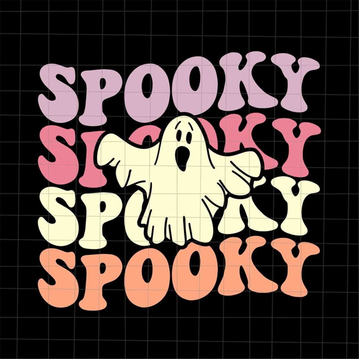 Groovy Spooky Ghost Halloween Svg, Spooky Ghost Svg, Ghost H | Inspire ...