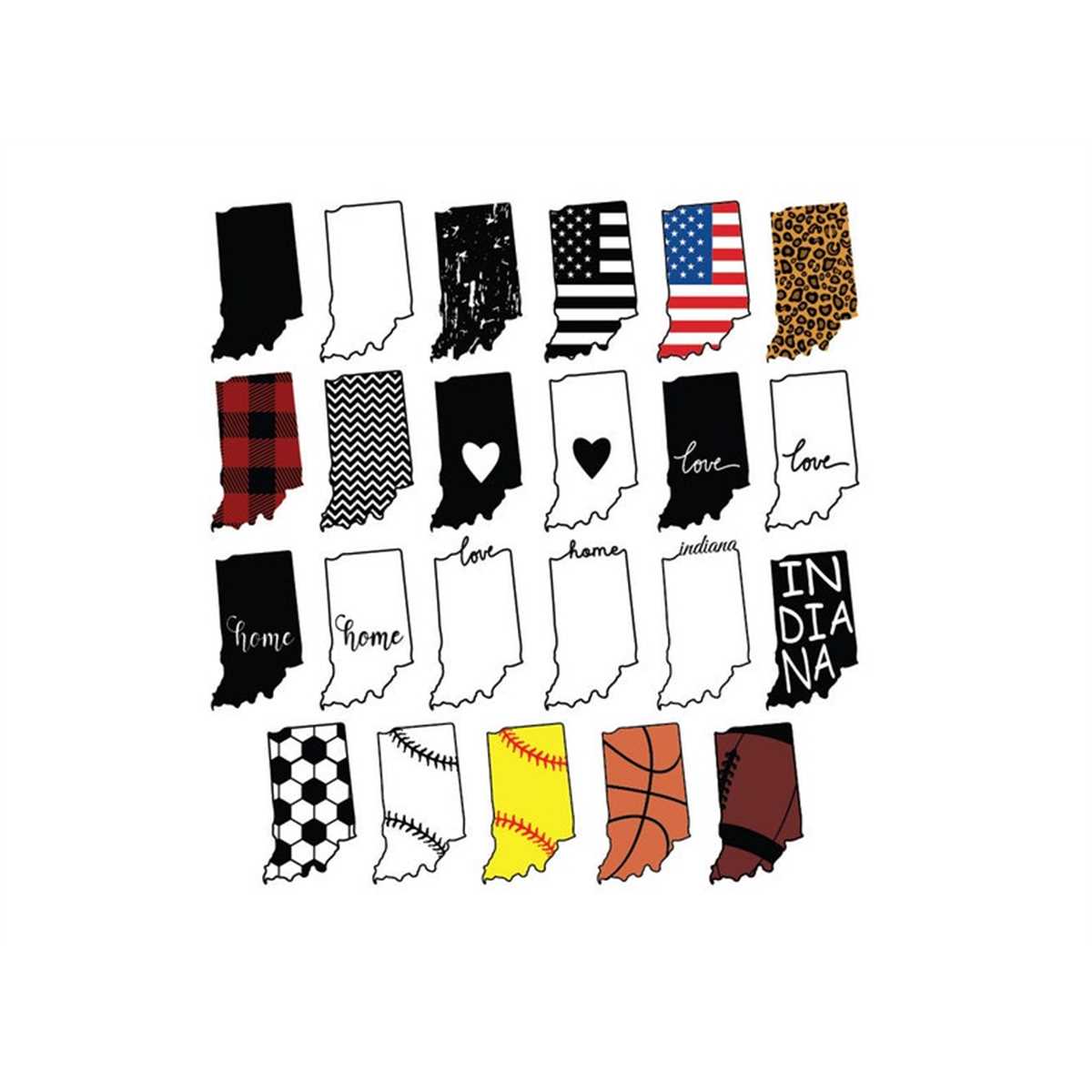 Indiana State Outline Clipart Download