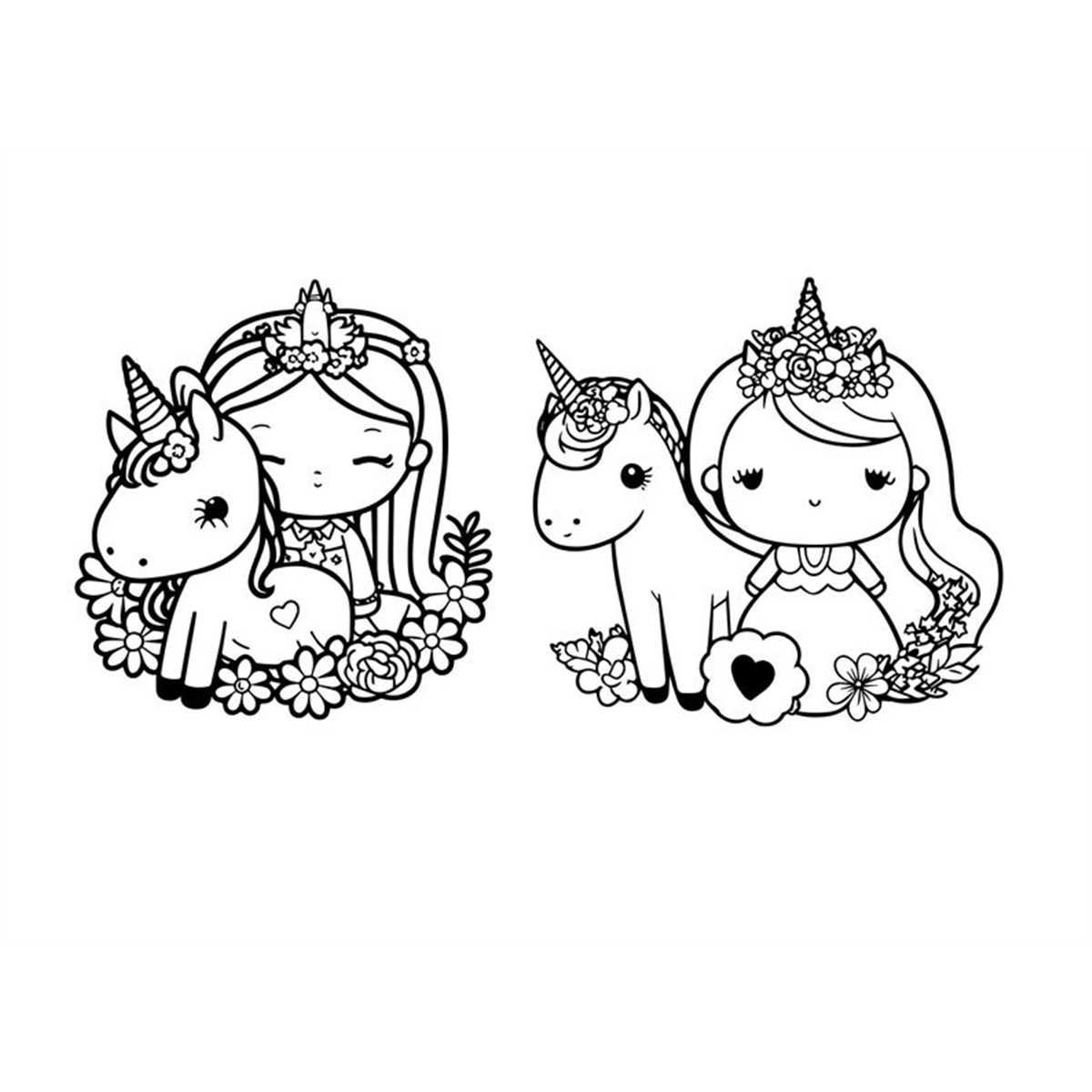 GIRL with UNICORN SVG, Cute Girl with unicorn Clipart, Girl - Inspire ...