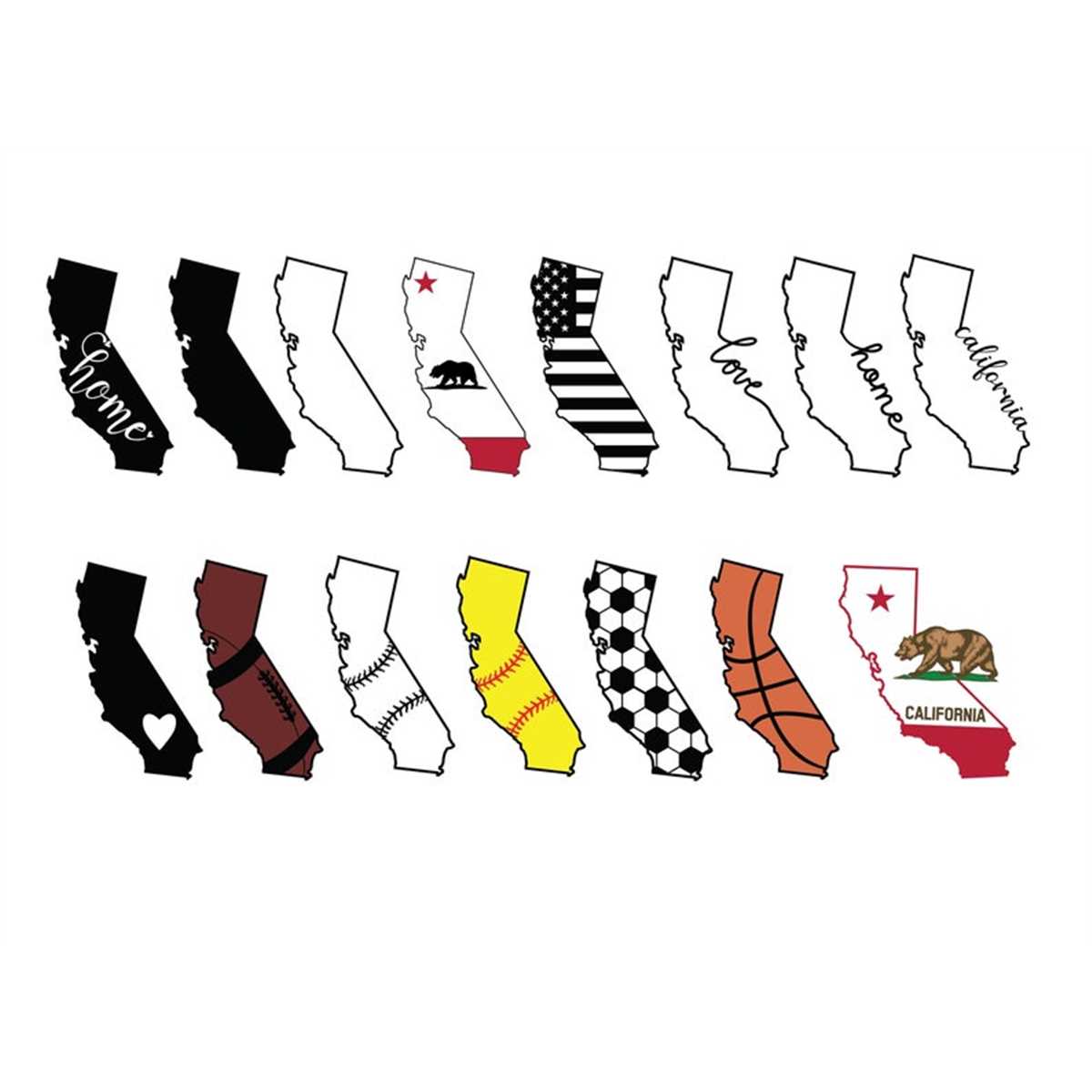 CALIFORNIA STATE SVG Bundle, California State Clipart, Calif | Inspire ...