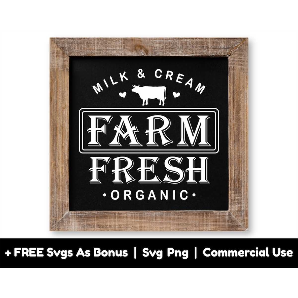Farm Fresh Svg Png File, Organic Milk And Cream Svg, Farmhou | Inspire ...