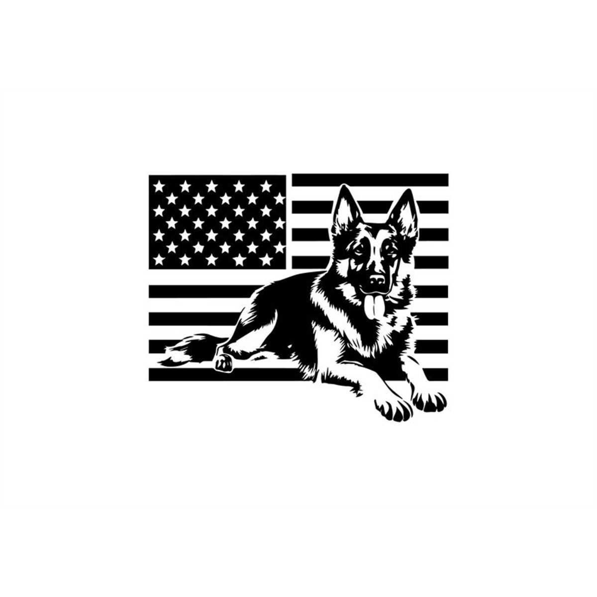 GERMAN SHEPHERD SVG With American Flag, German Shepherd Clip - Inspire ...