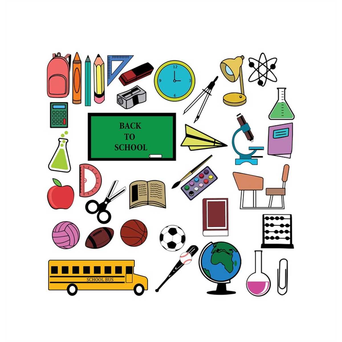 School SVG Bundle, Back to School SVG, SVG Files, Cricut, Si - Inspire ...