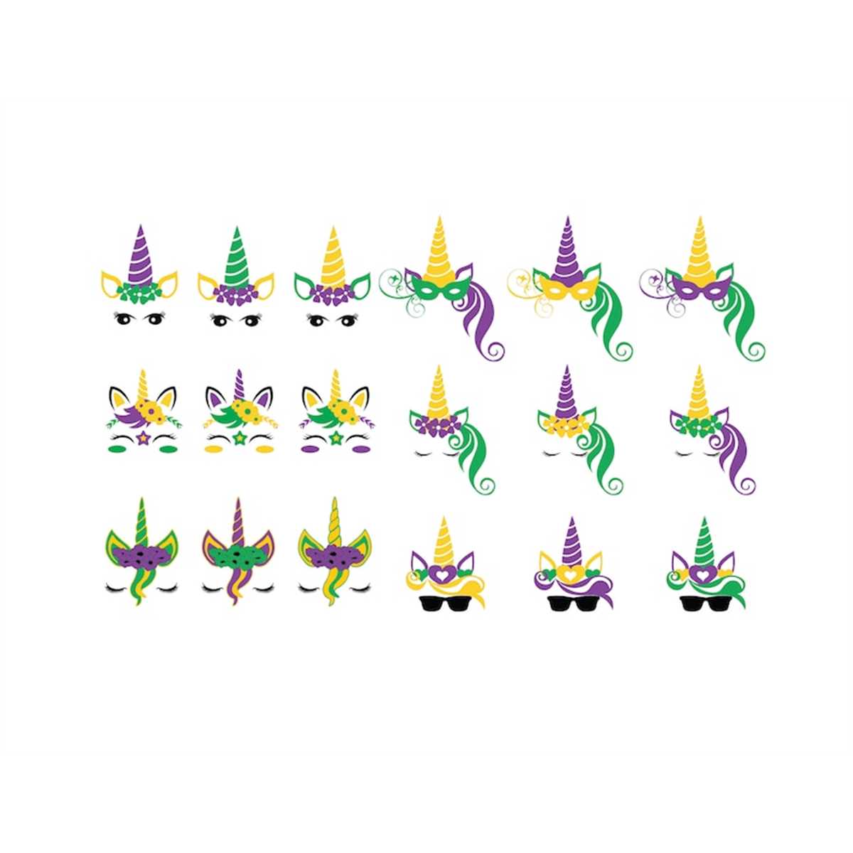 MARDI GRAS UNICORN Svg Files, Mardi Gras Unicorn Clipart, Ma - Inspire ...