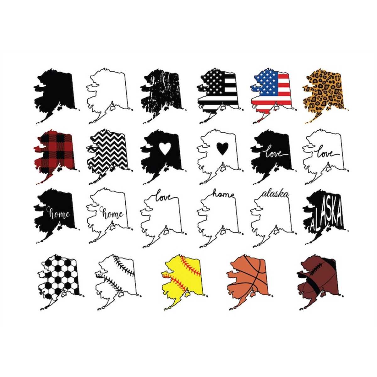 ALASKA STATE SVG Bundle, Alaska State Clipart, Alaska state | Inspire ...