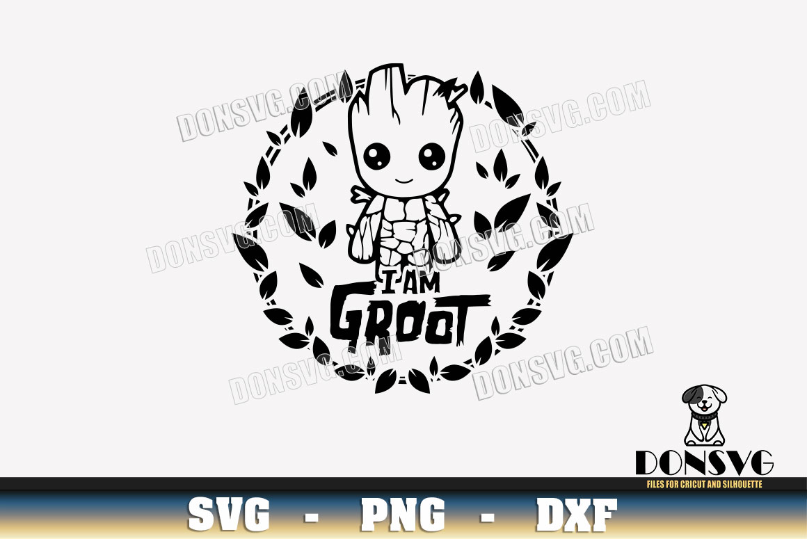 Groot Leaves Round Frame SVG Cut Files Cricut I am Groot PNG - Inspire ...