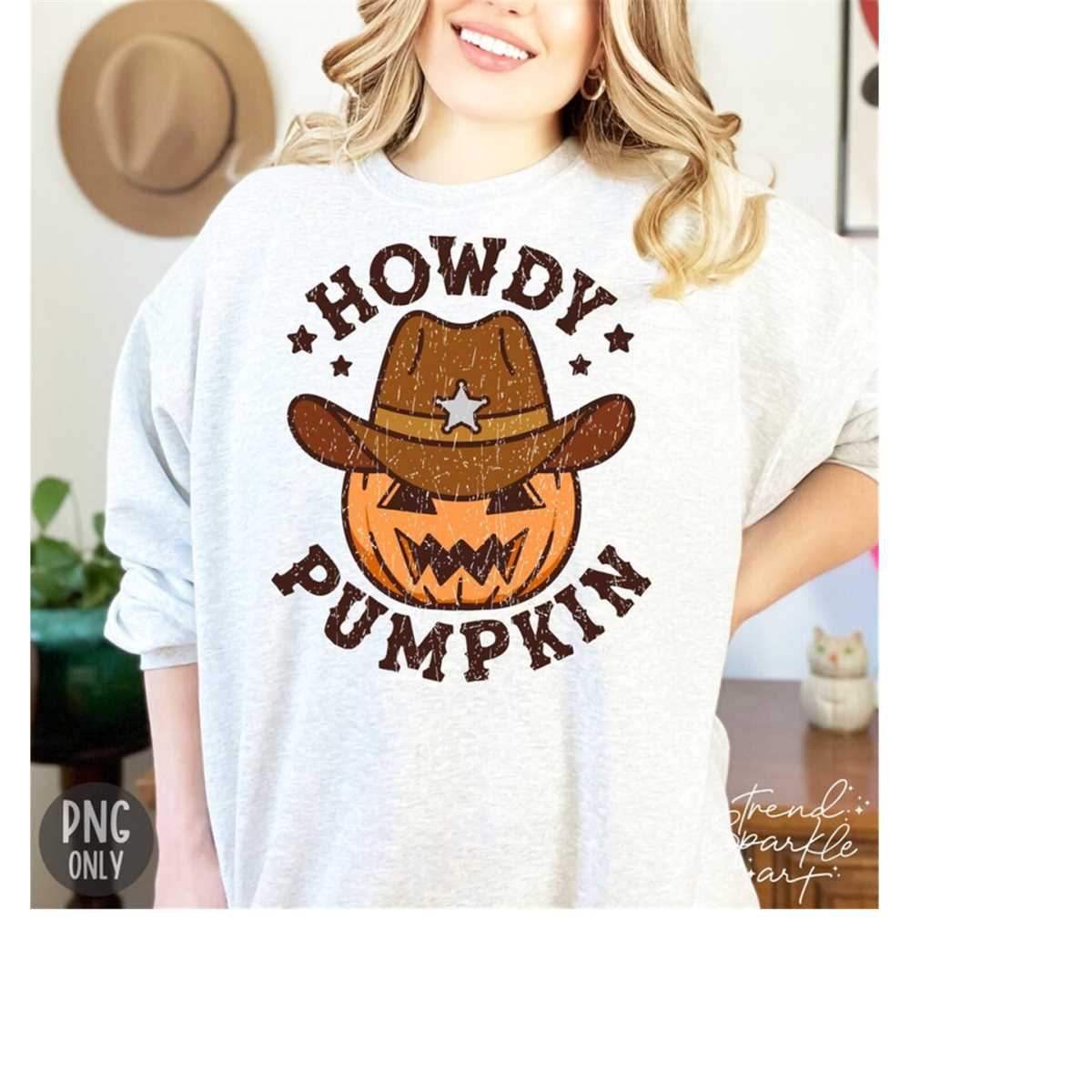 Howdy Pumpkin PNG, Howdy Halloween Sublimation, Western Hall | Inspire ...