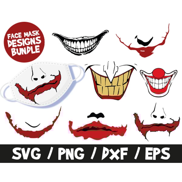 The Joker SVG Bundle, The Joker Smile Face Mask, Halloween S | Inspire ...