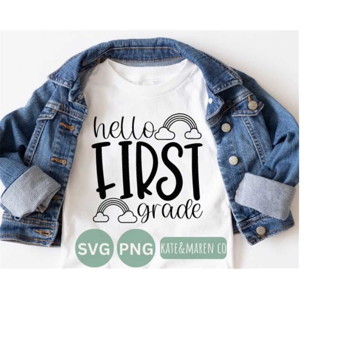 Hello first grade svg, girl first grade rainbow svg, retro f | Inspire ...
