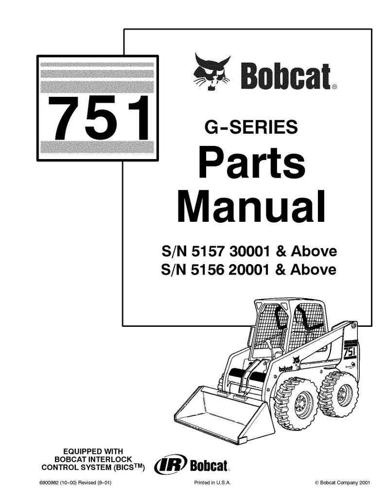 751 G Series 751 Skid Steer Tractor Parts Manual - Inspire Uplift