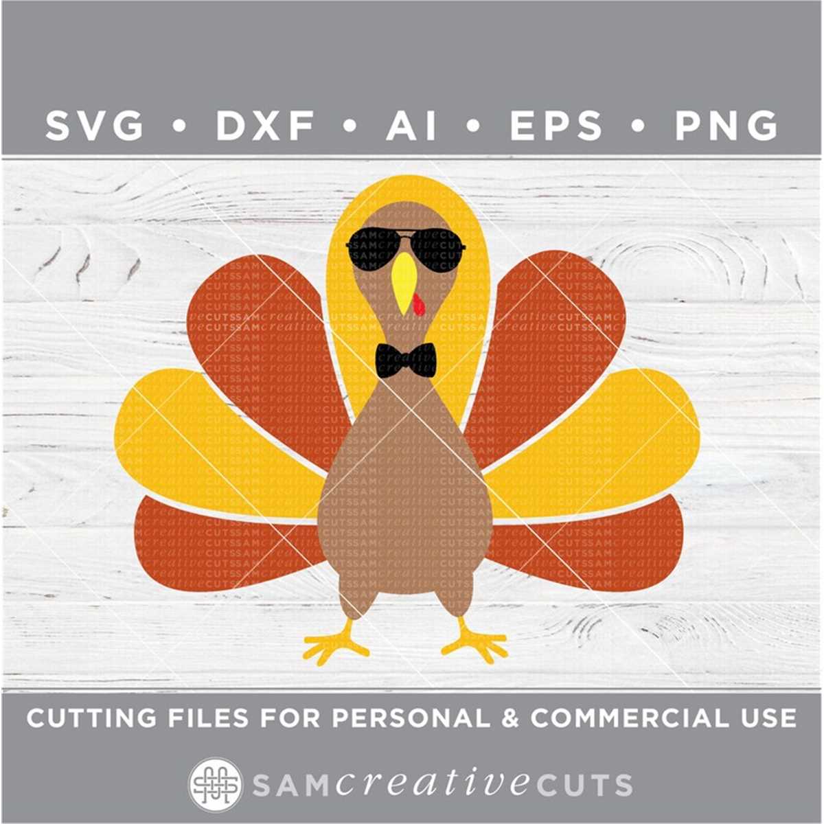 Boy Turkey SVG / Cool Turkey SVG / Turkey with Sunglasses sv | Inspire ...