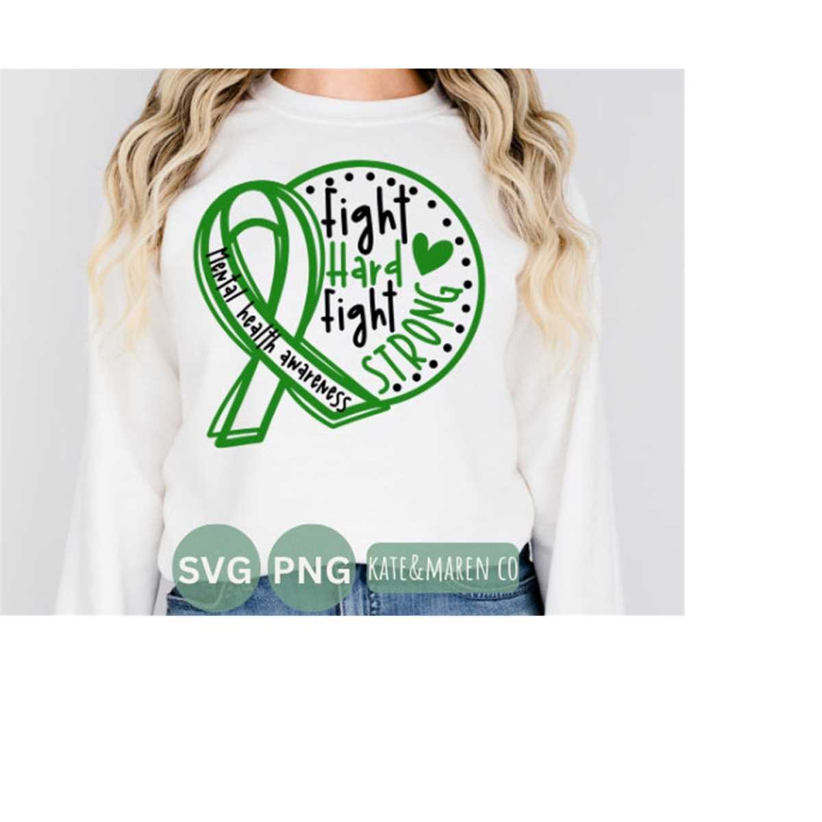 mental health awareness svg, mental health ribbon svg, green | Inspire Uplift