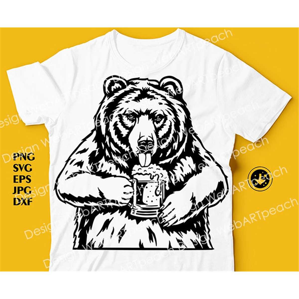 Wild Bear Driking Beer Svg,Bear Svg,Drinking pub Bear Clipar | Inspire ...