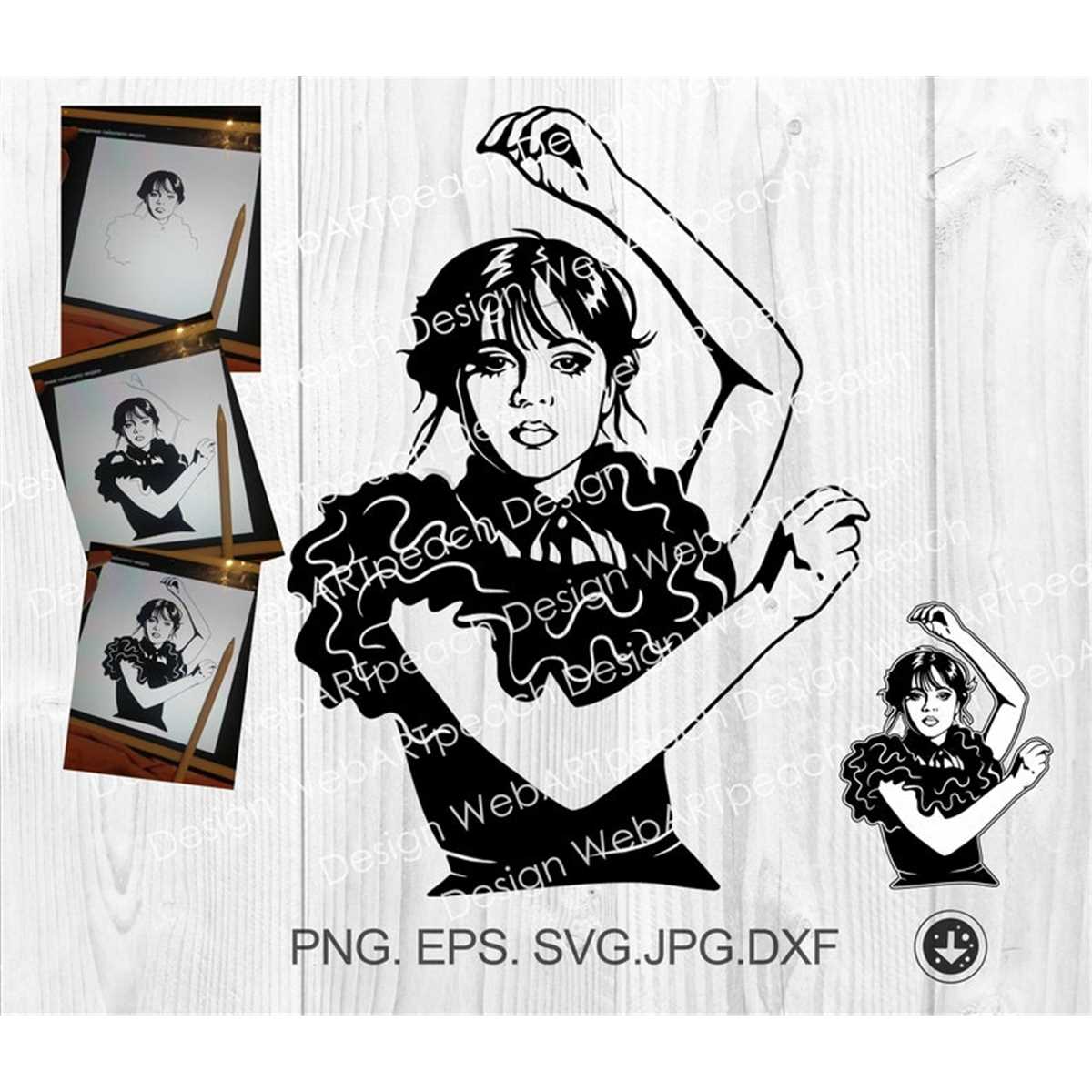 Wednesday Addams svg,Wednesday dance svg, Jenna Ortega, Adda | Inspire ...