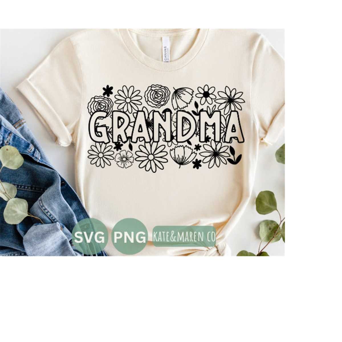 grandma svg, floral grandma png, flower grandma svg, grandma | Inspire ...
