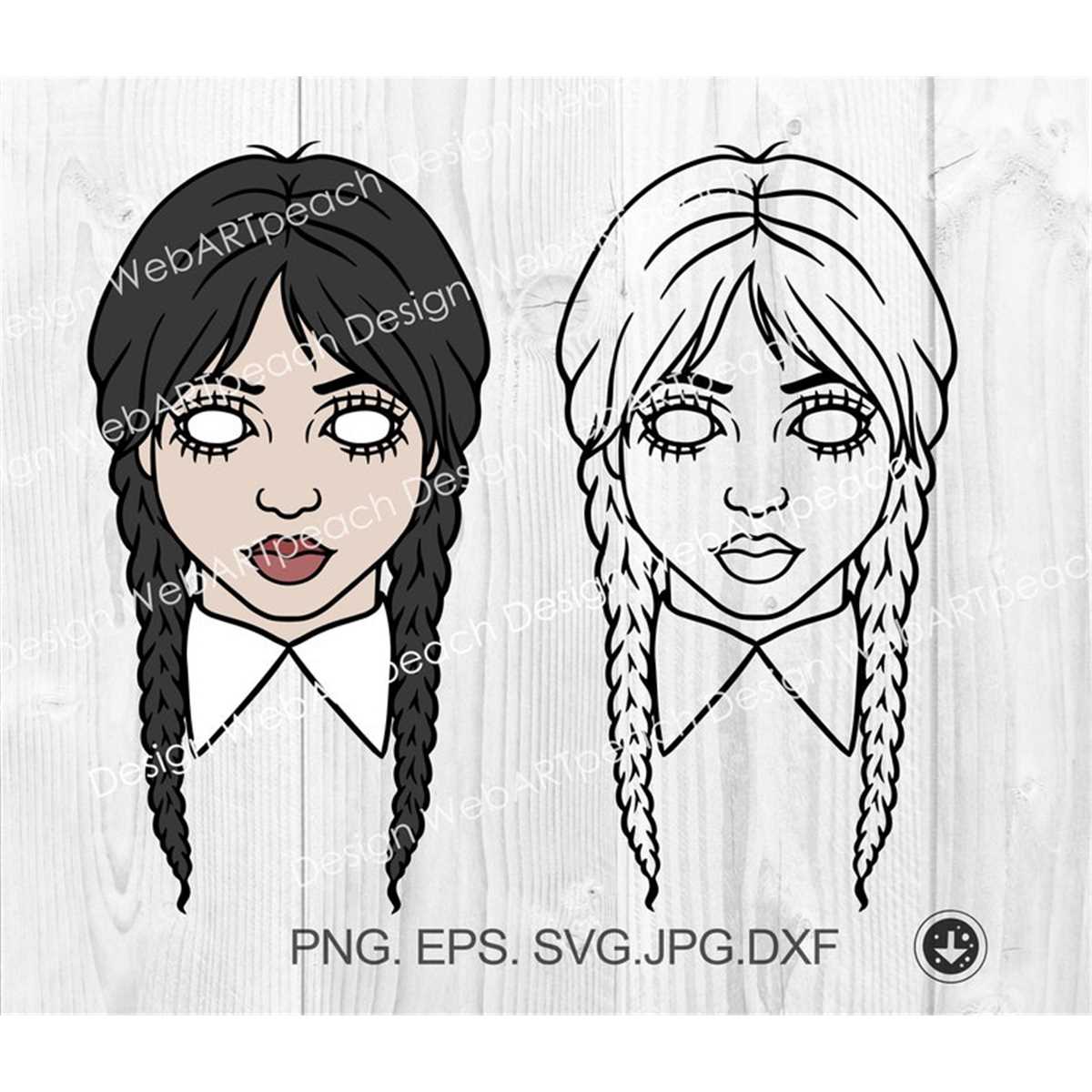 Wednesday Addams svg, Addams Family svg,png,dxf,png digital | Inspire ...