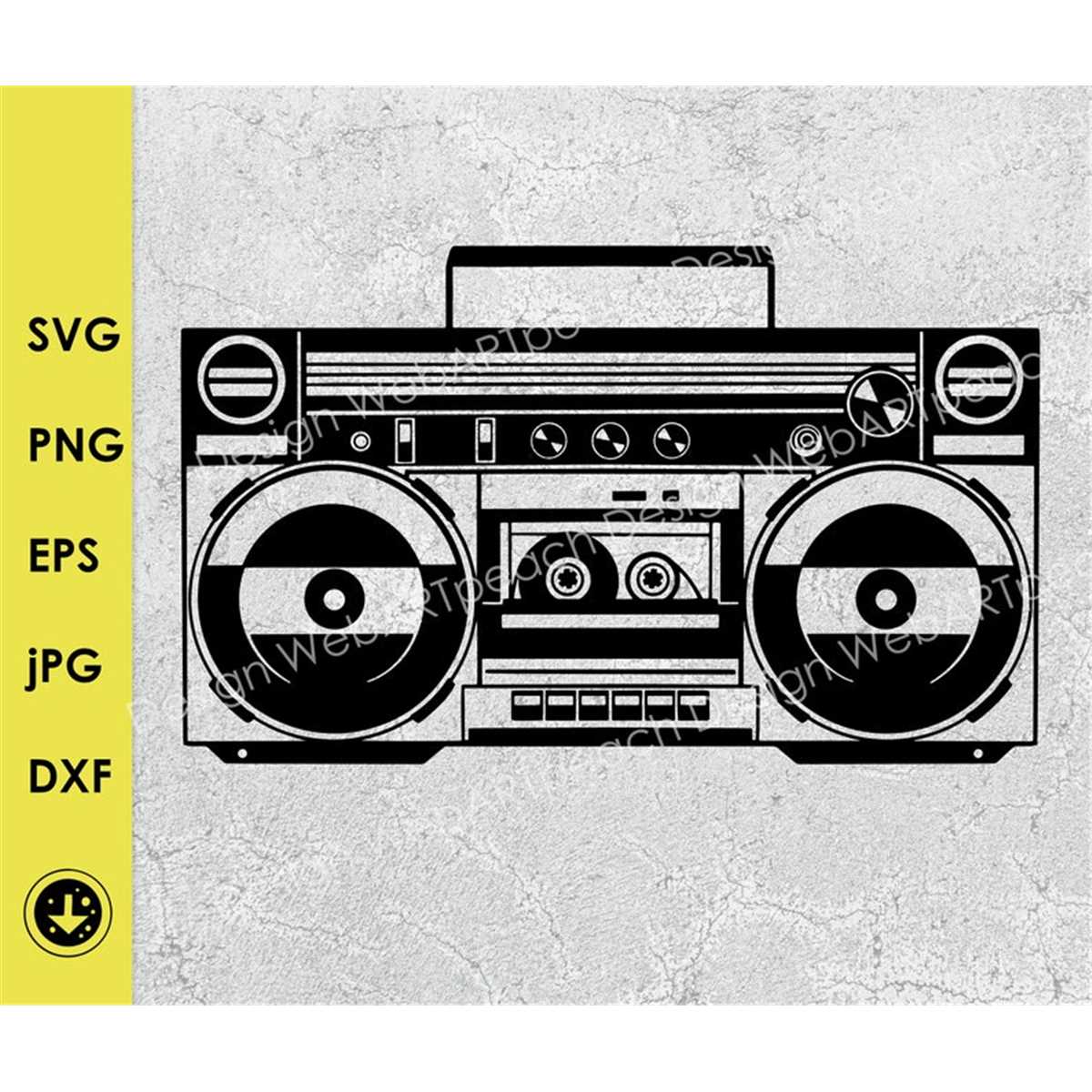 Radio Boombox Svg Vintage Retro Cassette Tape Player Recorde | Inspire ...