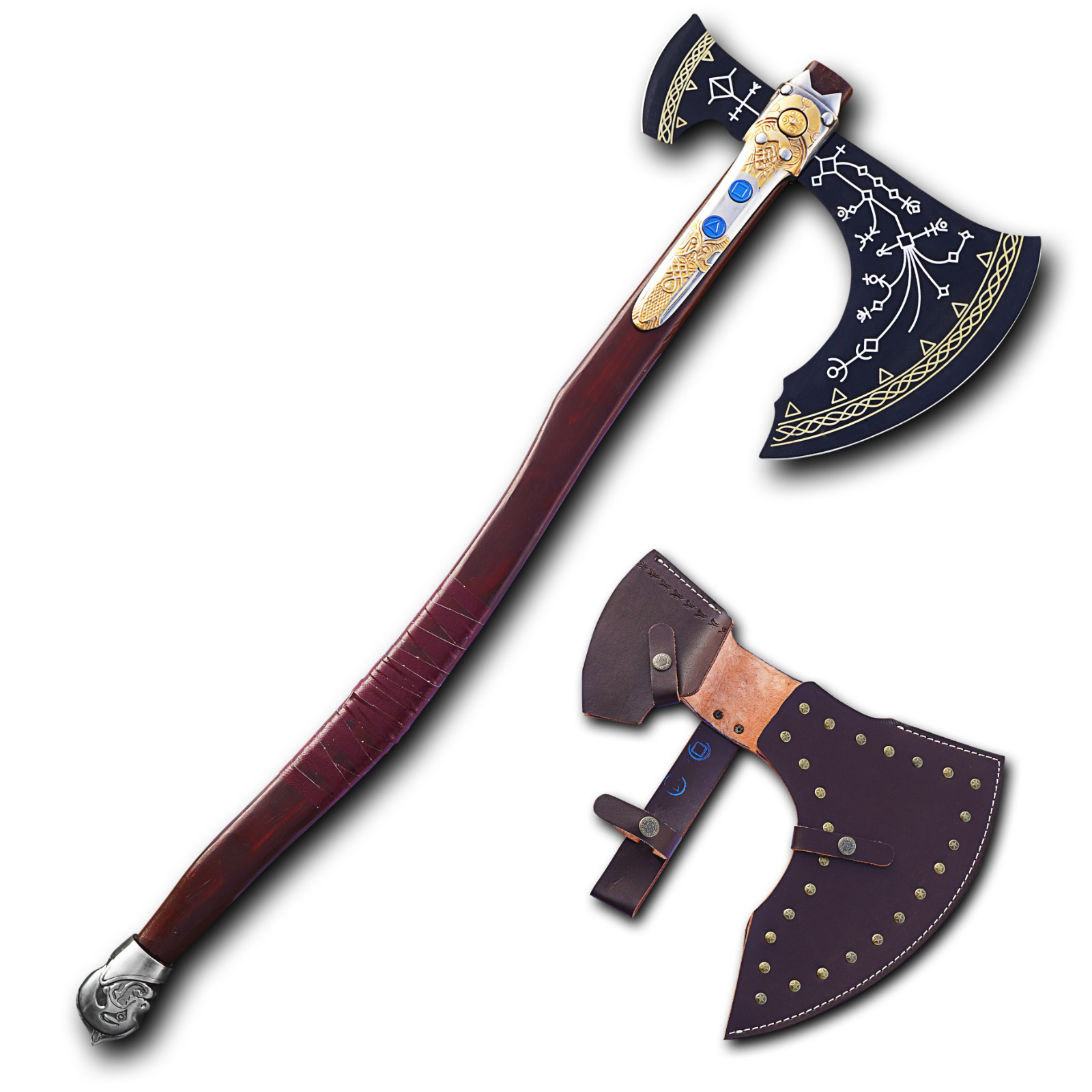 Kratos God of War Axe, Viking Axe Hatchet, Hand Forged Stain | Inspire ...