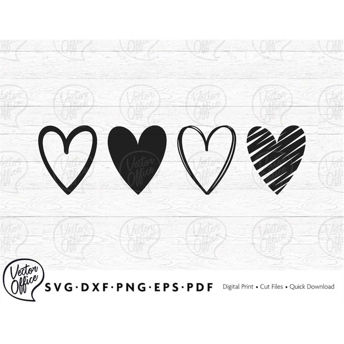 Hand Drawn Heart, Hand Lettered Hearts SVG, SVG Files, Insta | Inspire ...