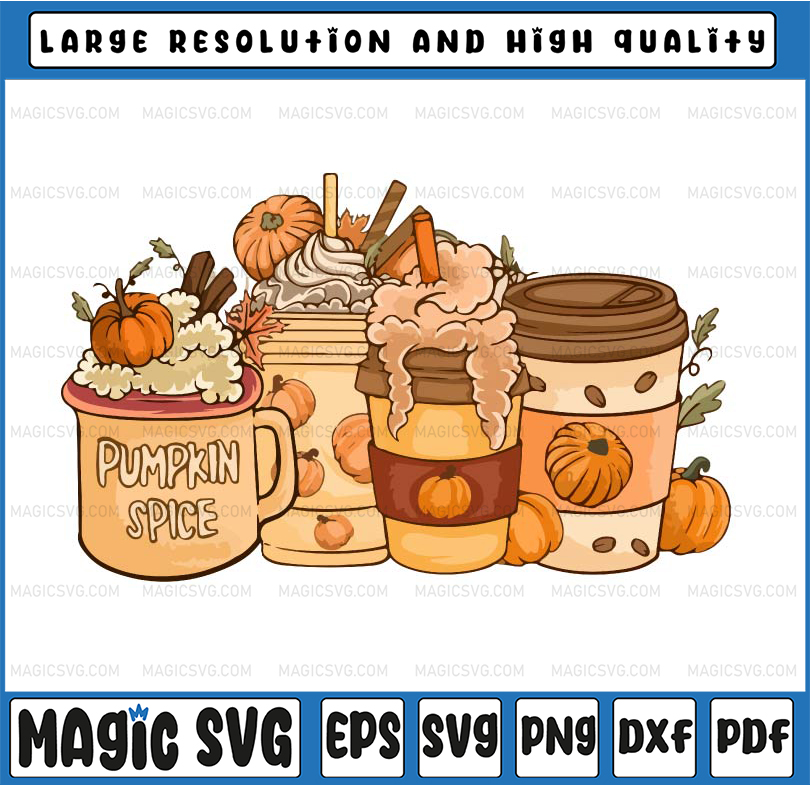 Halloween Coffee Pumpkin Latte Spice Png, Fall Coffee Png, H | Inspire ...