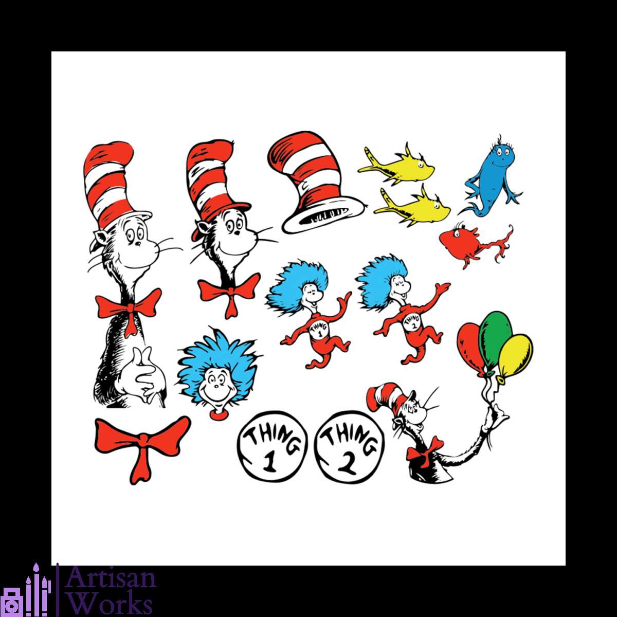 Dr Seuss Bundle Svg, Dr Seuss Svg, Seuss Svg, Dr Seuss Gifts | Inspire ...