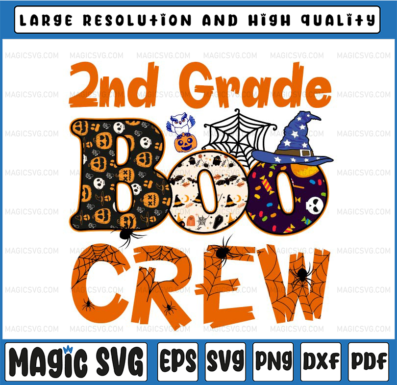 2nd Grade Boo Crew Svg, Halloween Cut Files, Boo Svg, Ghost | Inspire ...