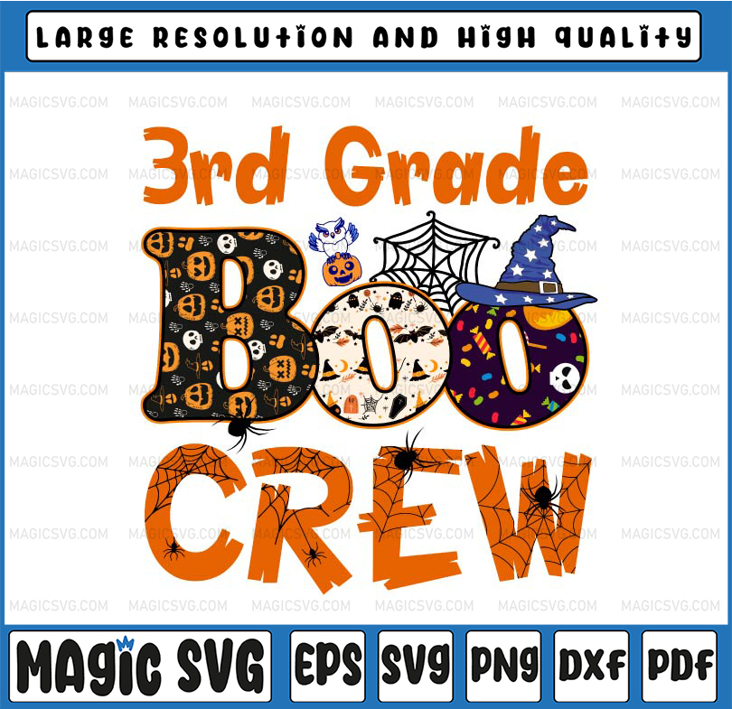 3rd Grade Boo Crew Svg, Halloween Cut Files, Boo Svg, Ghost | Inspire ...