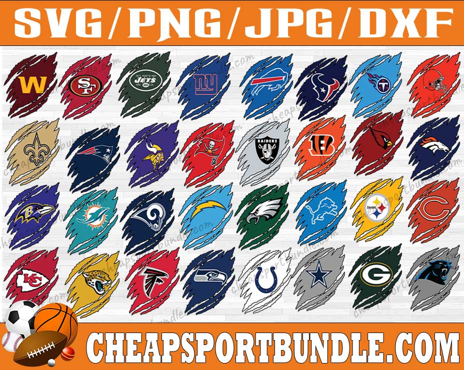 32 Files Scratch With NFL Teams Bundle Svg, NFL Team Svg, Fo | Inspire ...