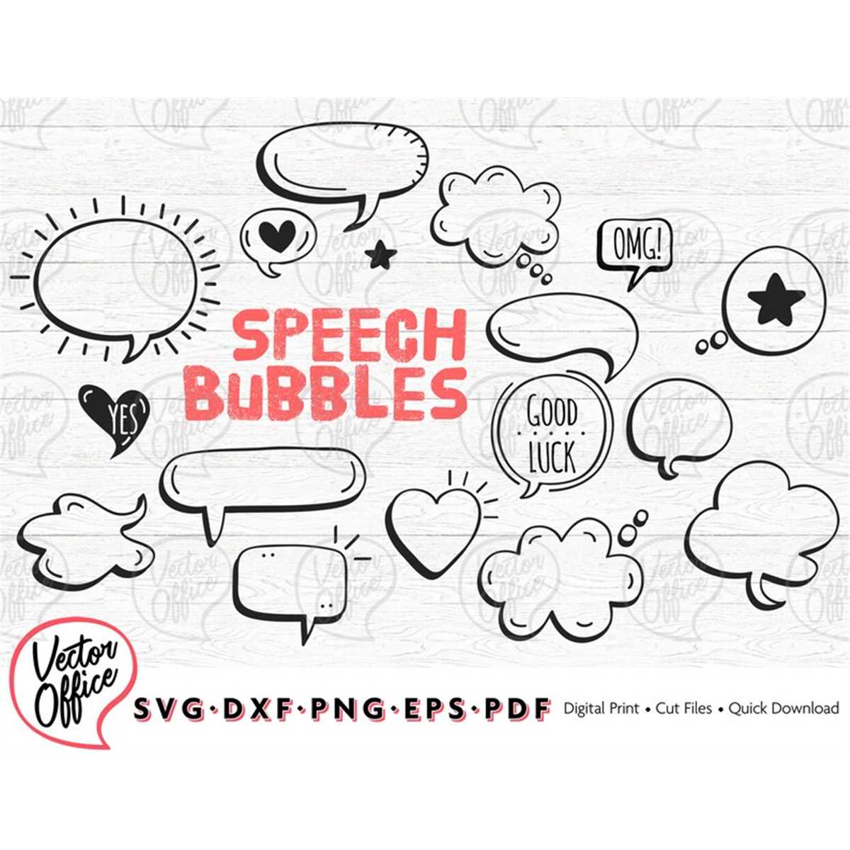 Bundle: Speech Bubbles SVG, Speech Balloon Svg Bundle, Comic | Inspire ...