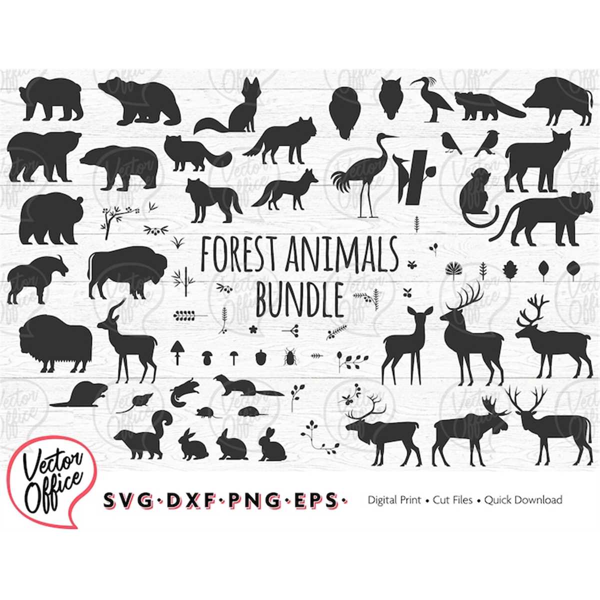 Bundle: Forest animals SVG, Vector animals, Forest Animals S | Inspire ...