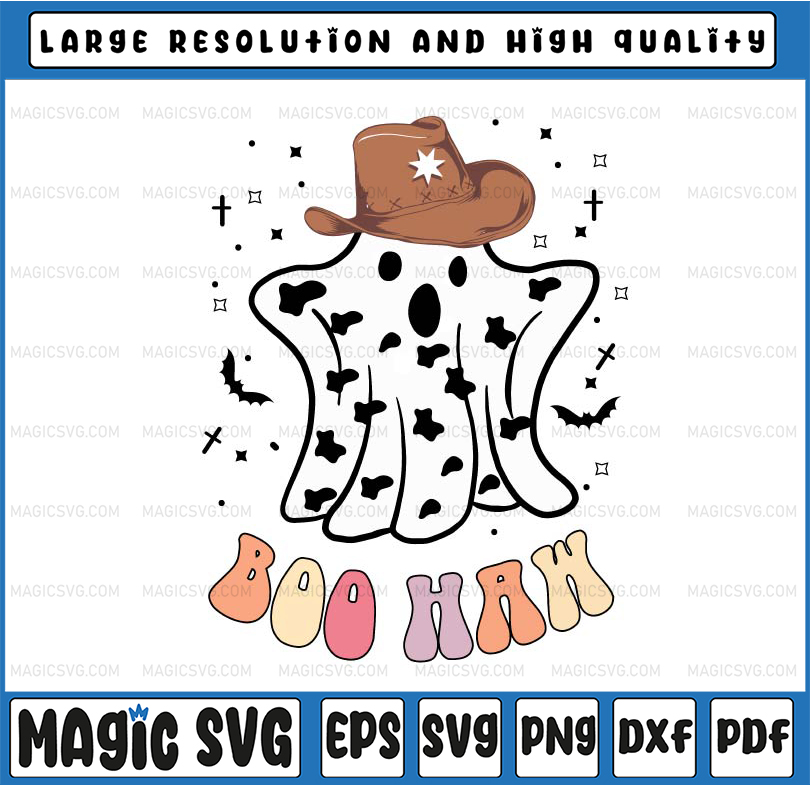 Boo haw Svg, Western Ghost Svg, Cowboy Ghost Svg, Cowboy Hat | Inspire ...