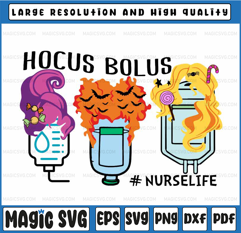 Ho-cus Bolus Nurse Svg, Funny Nurse Halloween Svg, Propofol | Inspire ...