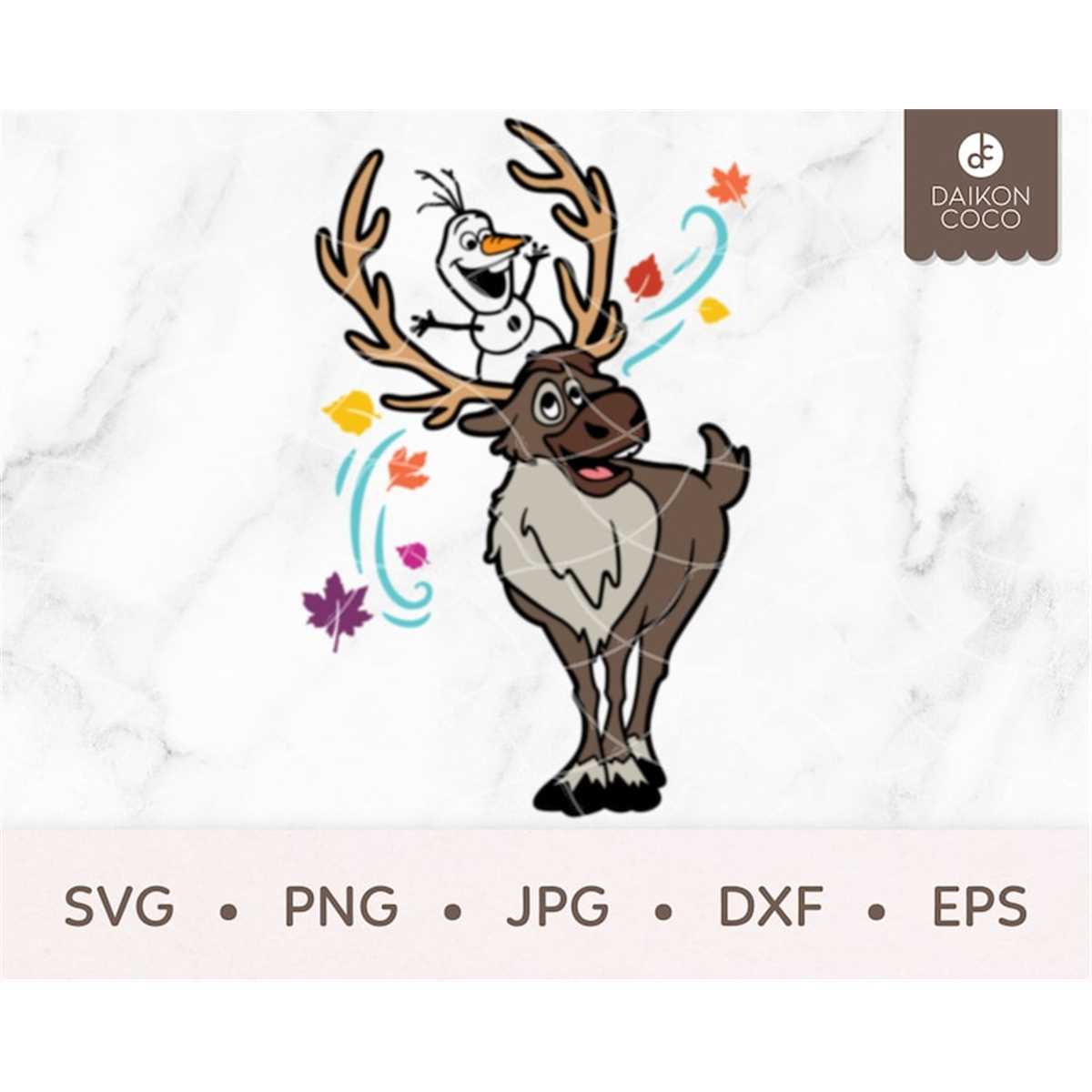 Olaf and Sven SVG, Olaf Autumn Leaves SVG, Frozen Autumn WIn | Inspire ...