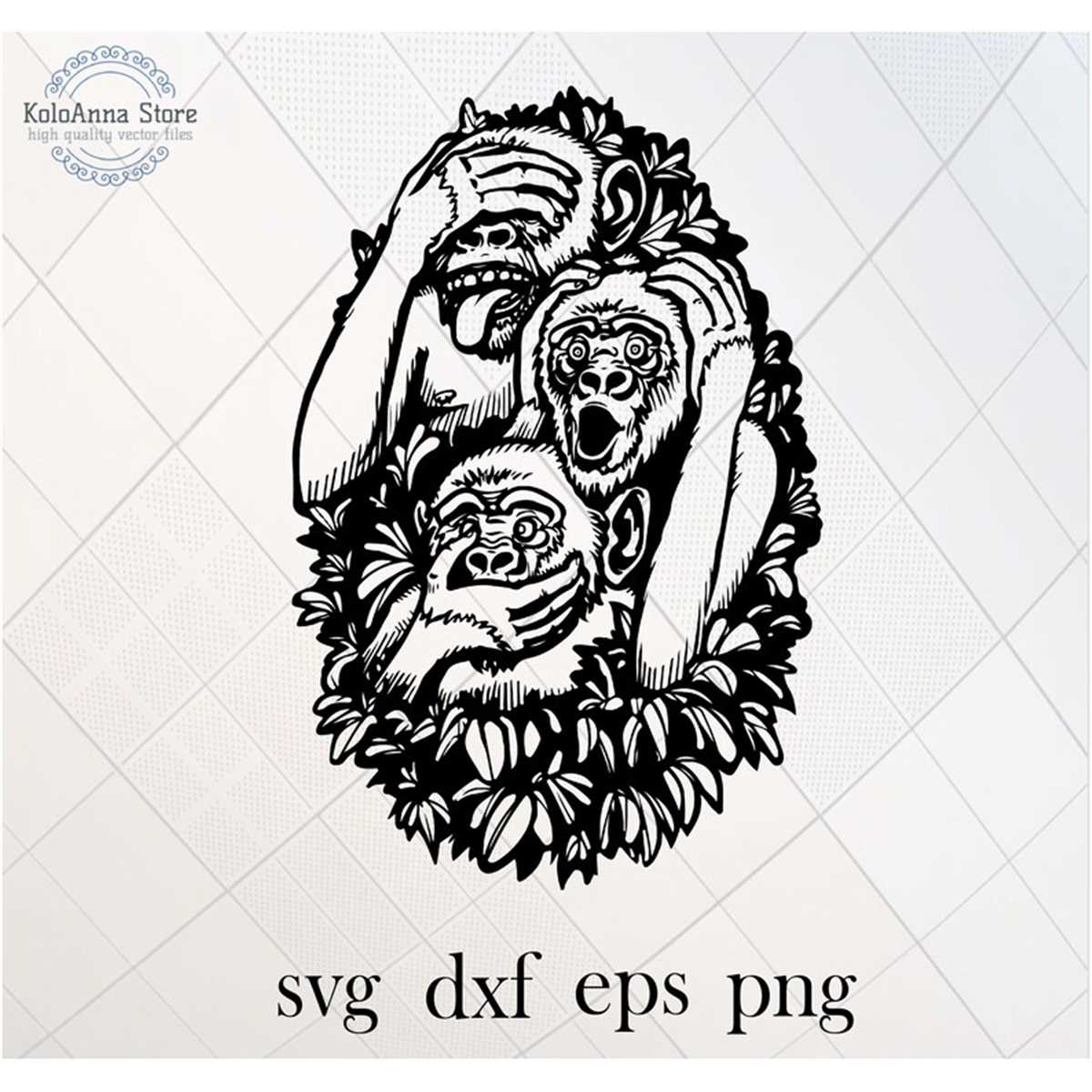 monkeys svg, deaf svg, dumb svg, blind svg, jungle svg, chim | Inspire ...