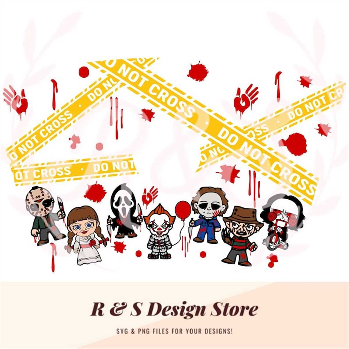 horror, characters, halloween, cup wrap, starbucks wrap, png | Inspire ...